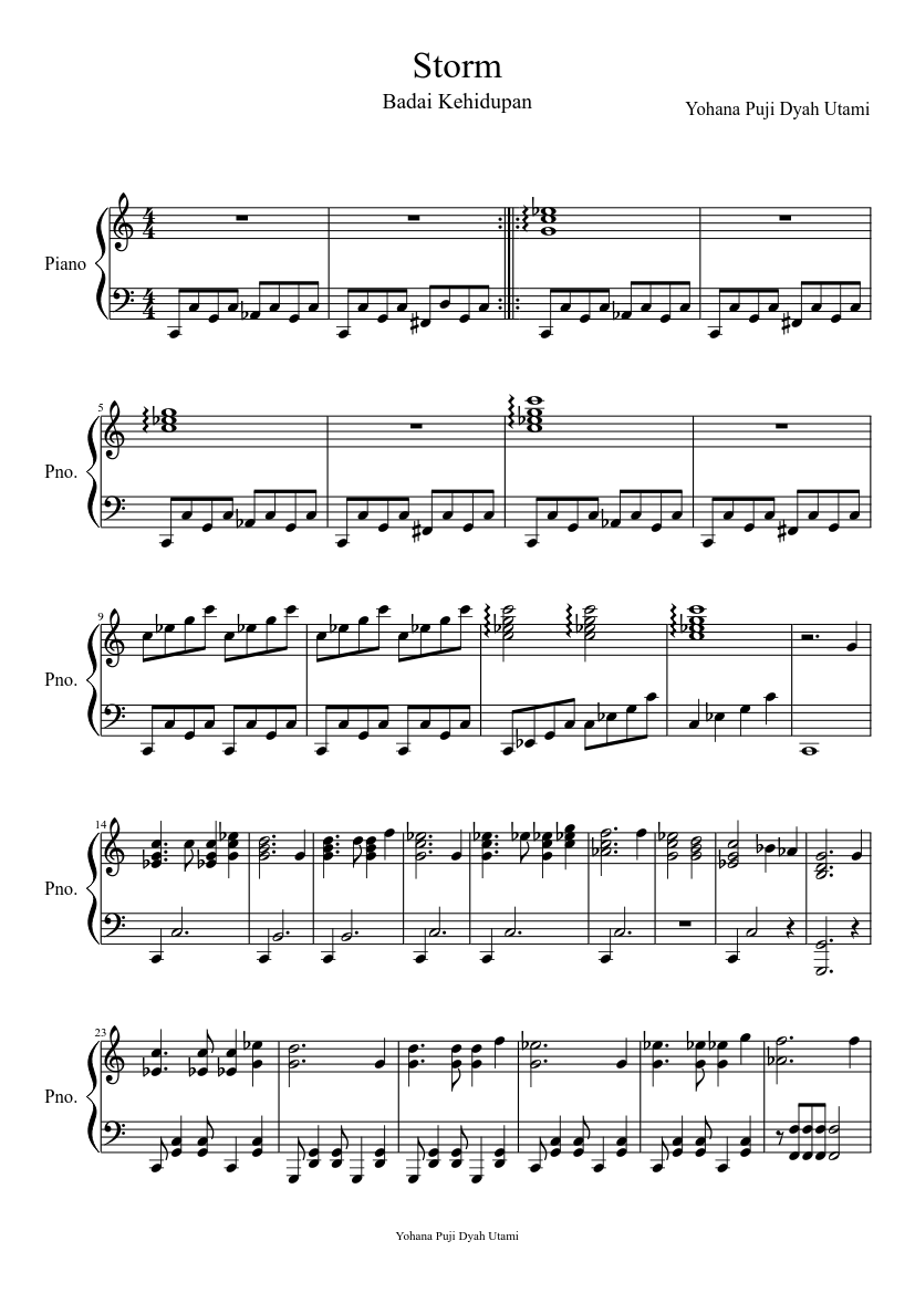 Storm Sheet music for Piano (Solo) | Musescore.com