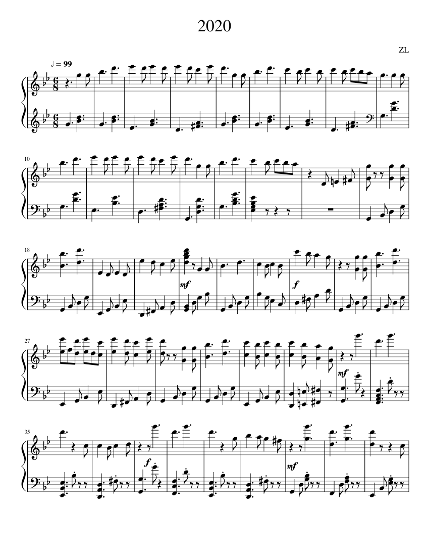 2020 Sheet music for Piano (Solo) | Musescore.com