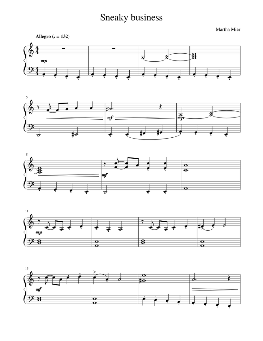 Sneaky business Marta Mier Sheet music for Piano (Solo) Easy ...