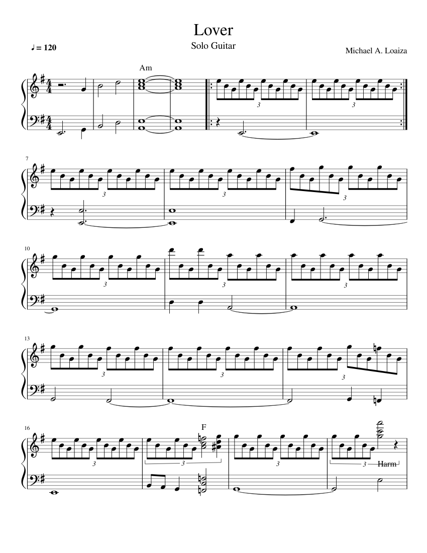 Lover Sheet music for Piano (Solo) Easy | Musescore.com