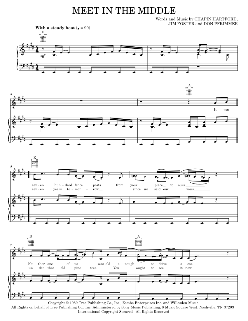 Play Official version of Meet in the middle sheet music by Diamond Rio ...