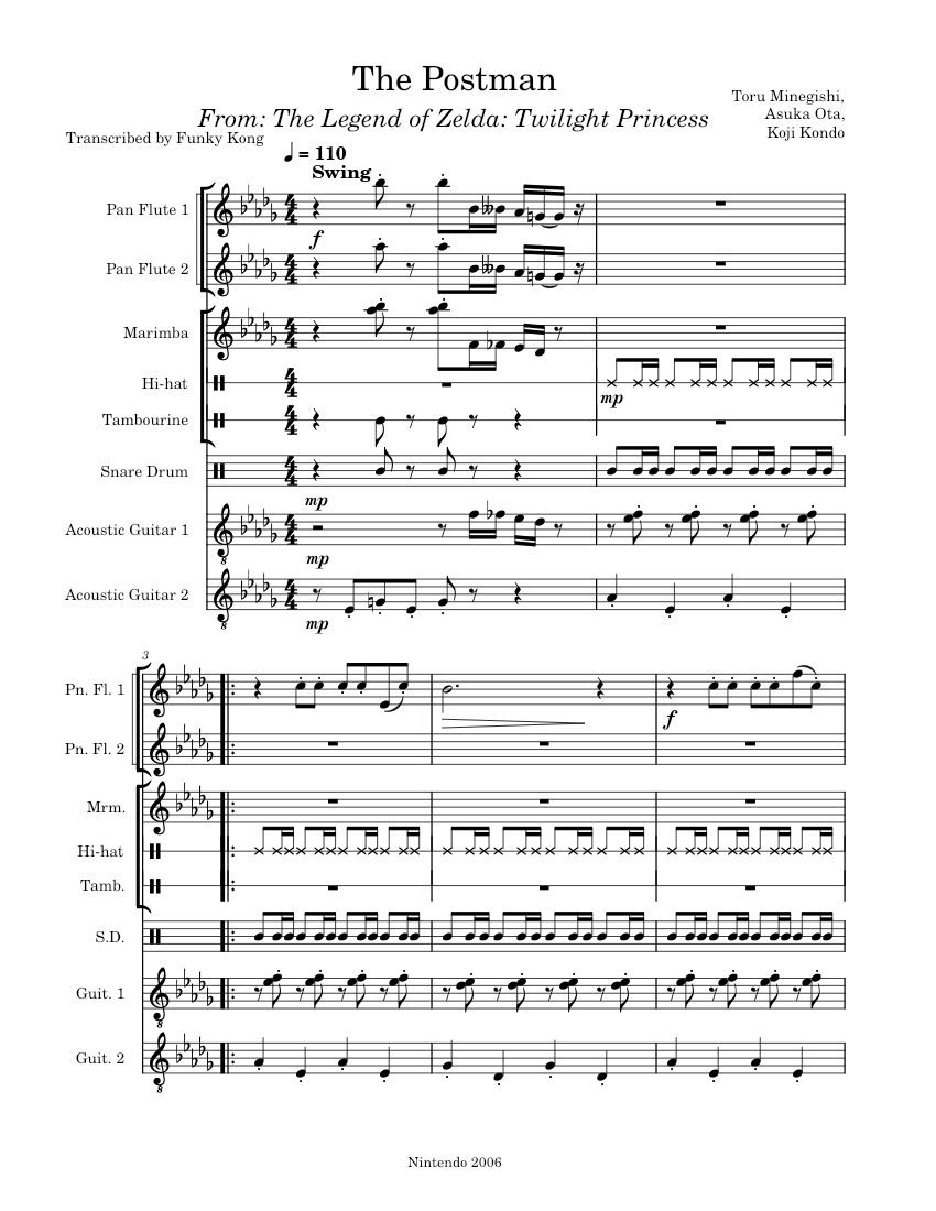 The Postman – The Legend of Zelda: Twilight Princess Sheet music for ...