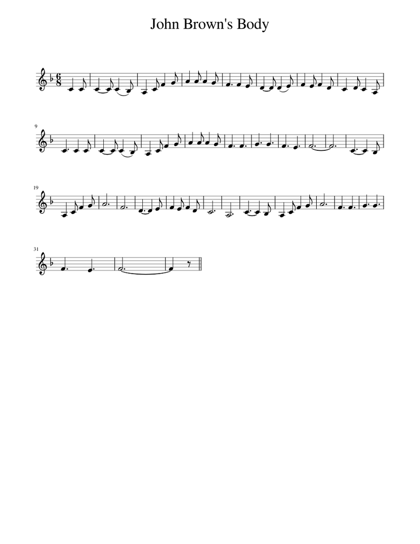 John Brown's Body Sheet music for Piano (Solo) Easy | Musescore.com