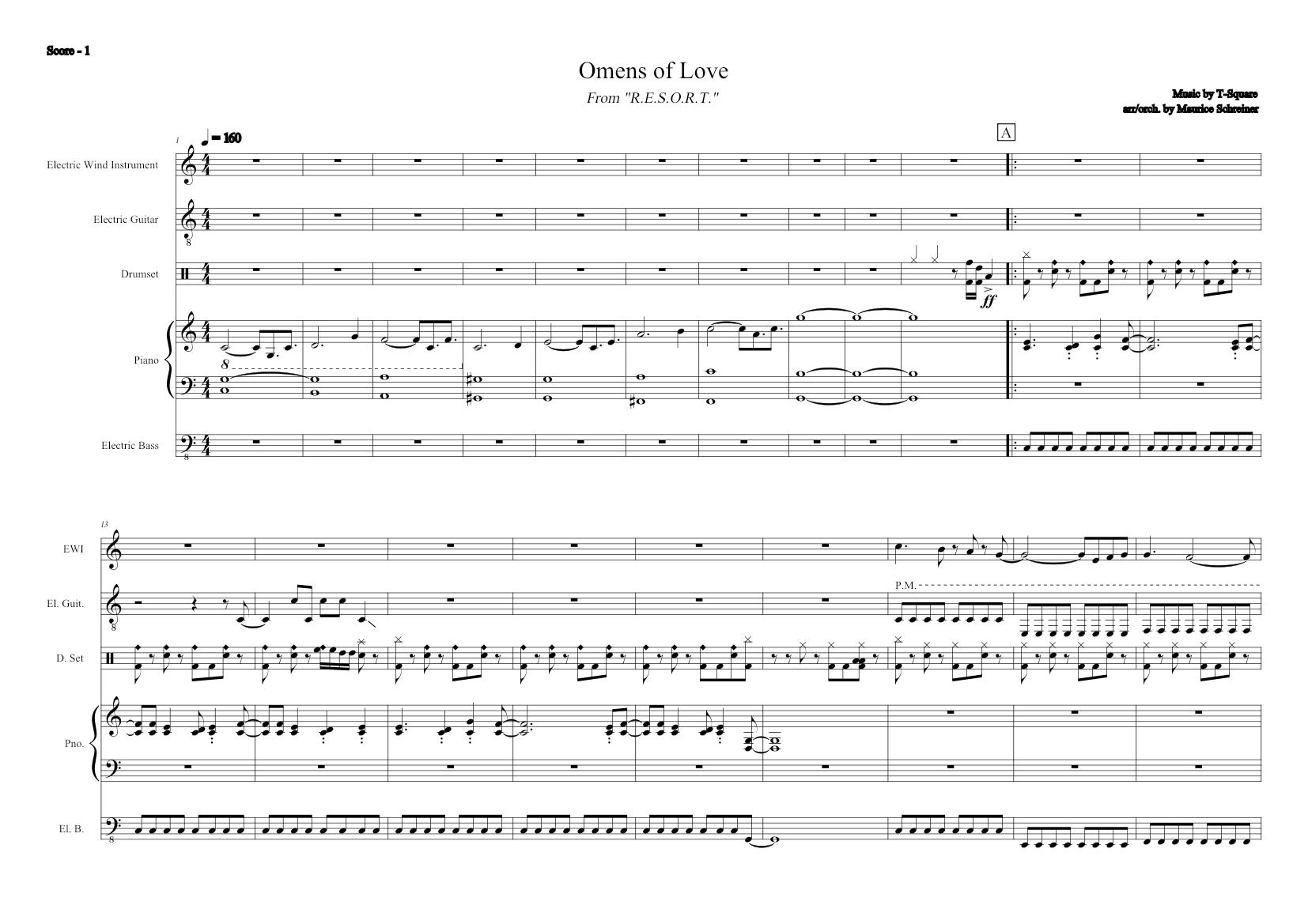Omens of Love - T-Square Sheet music for Piano, Saxophone alto, Guitar ...
