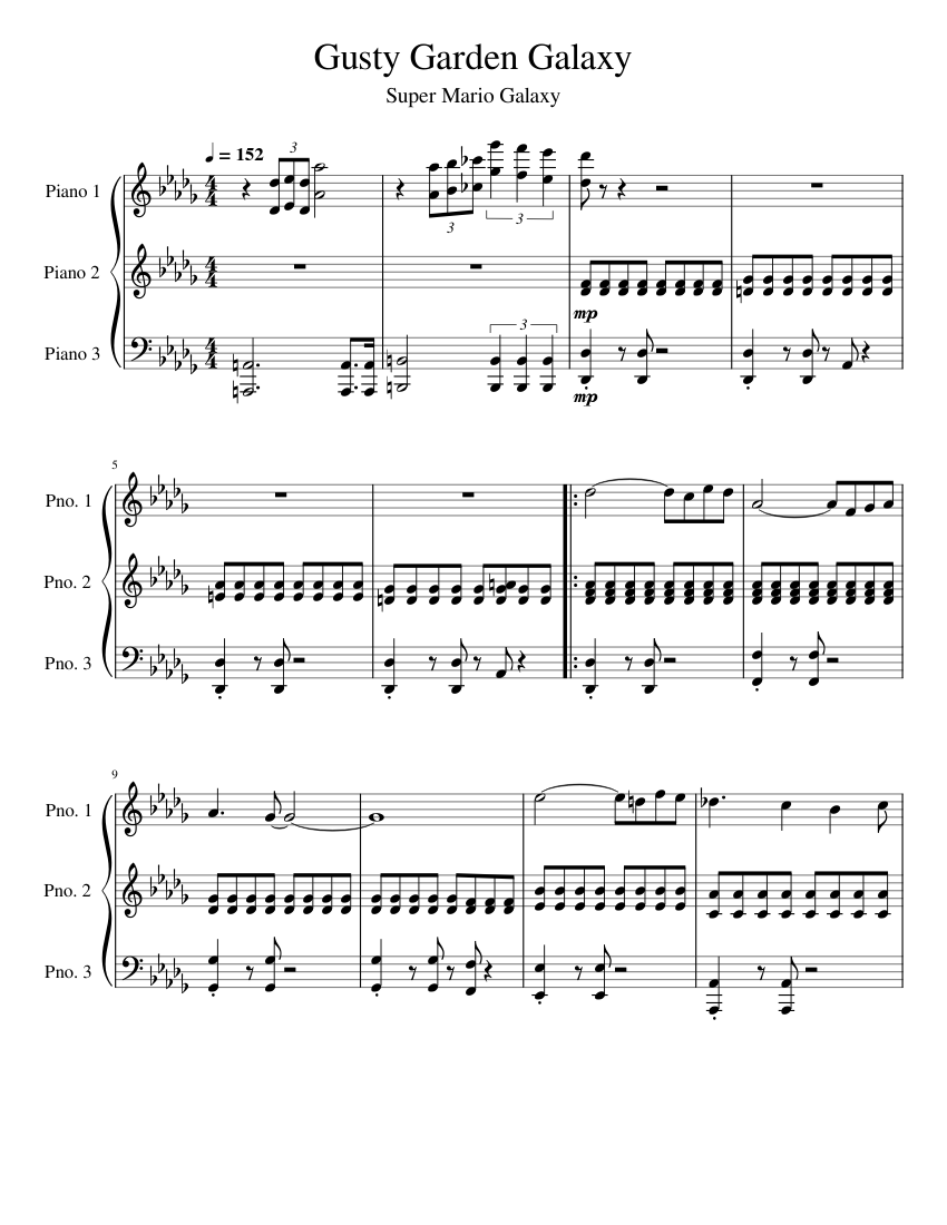 Gusty Garden Galaxy Sheet music for Piano (Mixed Trio) | Musescore.com