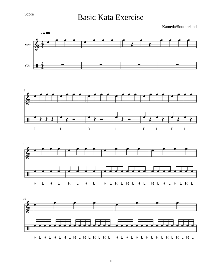 Basic Kata Exercise Sheet music for Glockenspiel (Solo) | Musescore.com