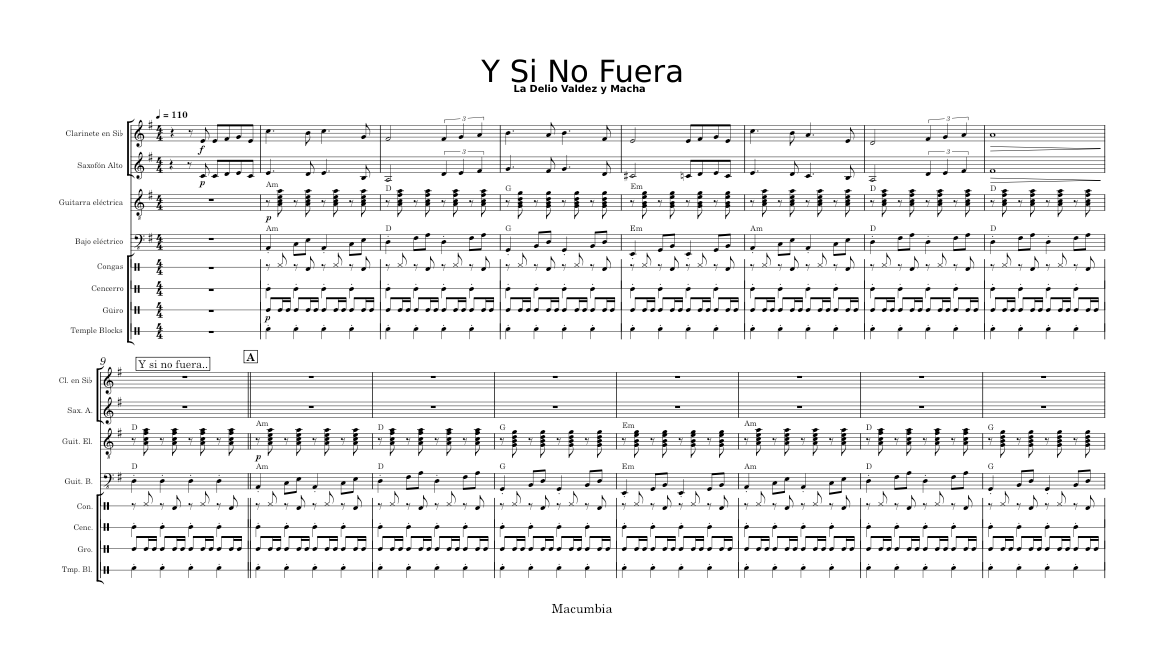Y si no fuera – Chico Trujillo Y Si no fuera Sheet Music for Saxophone ...
