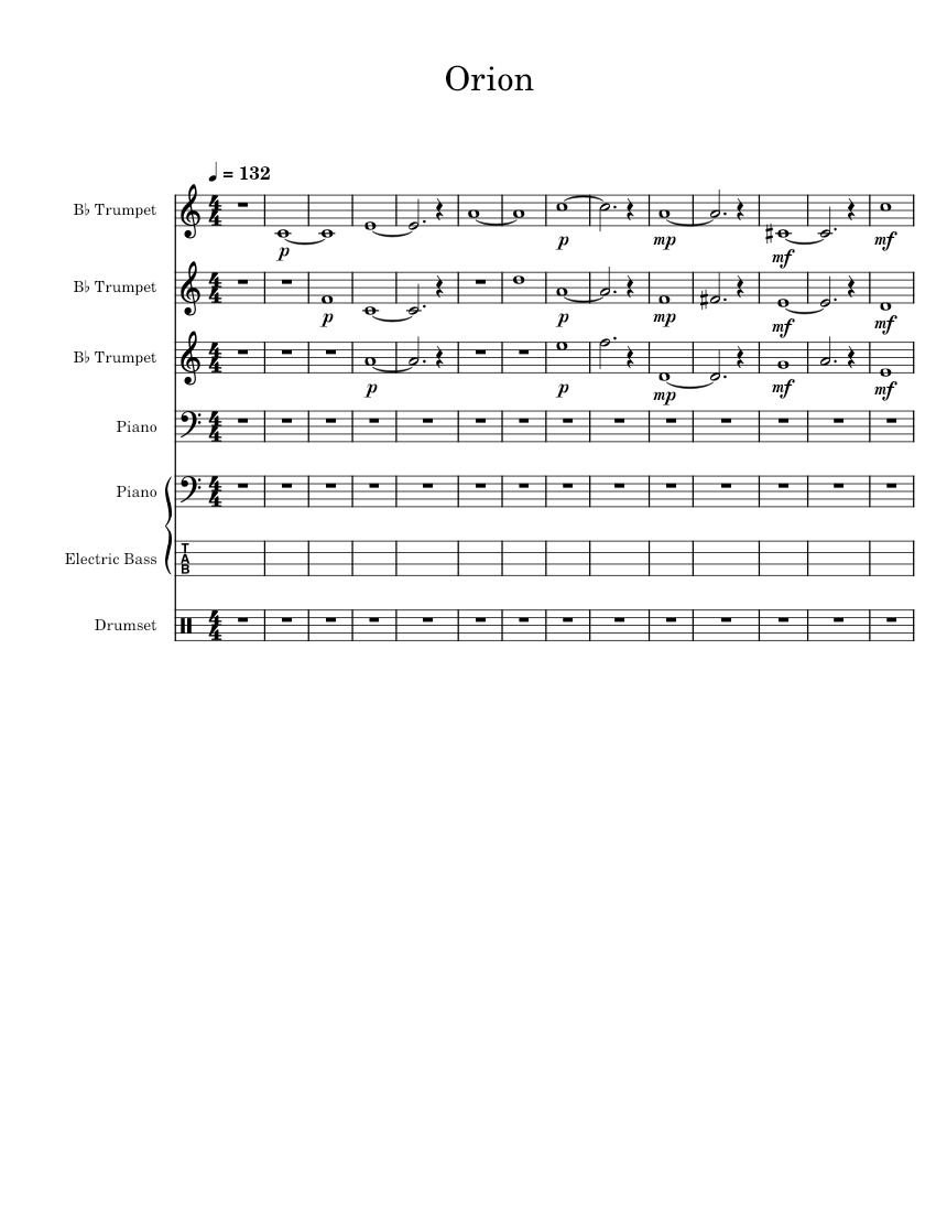 Orion Sheet music for Piano, Trumpet in b-flat, Bass guitar, Drum group ...