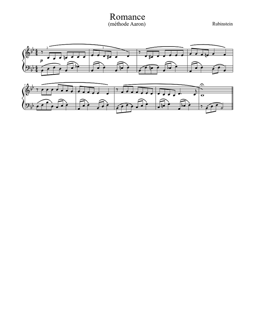 Romance Sheet music for Piano (Solo) | Musescore.com
