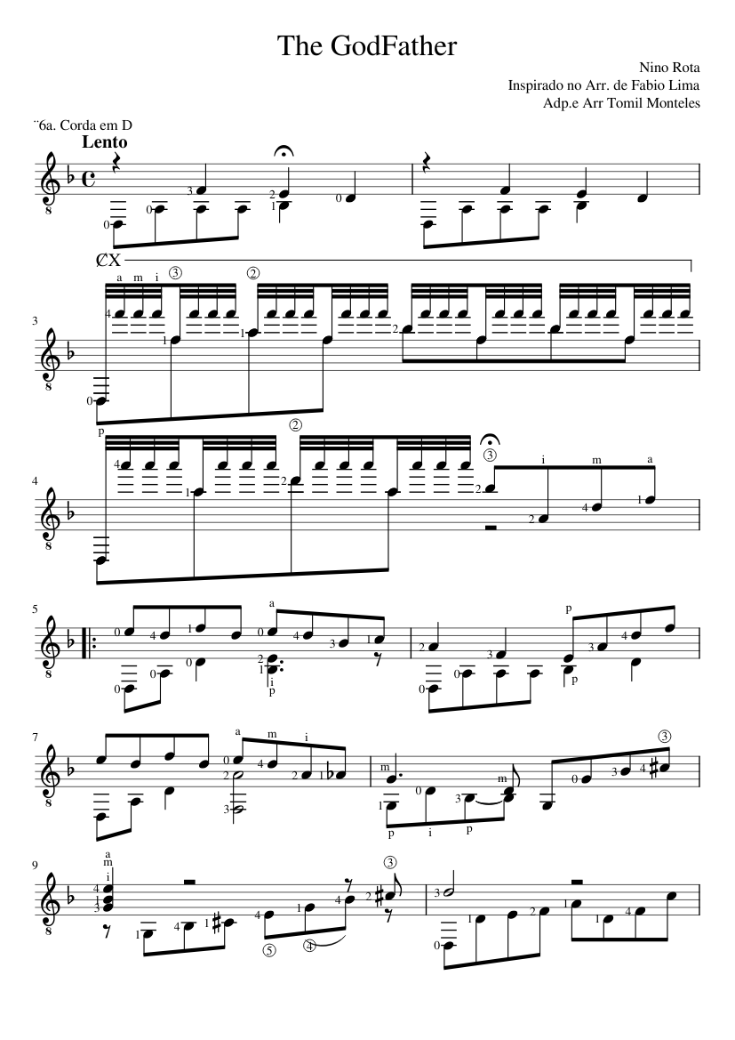 The Godfather Theme Sheet music for Guitar (Solo) | Musescore.com