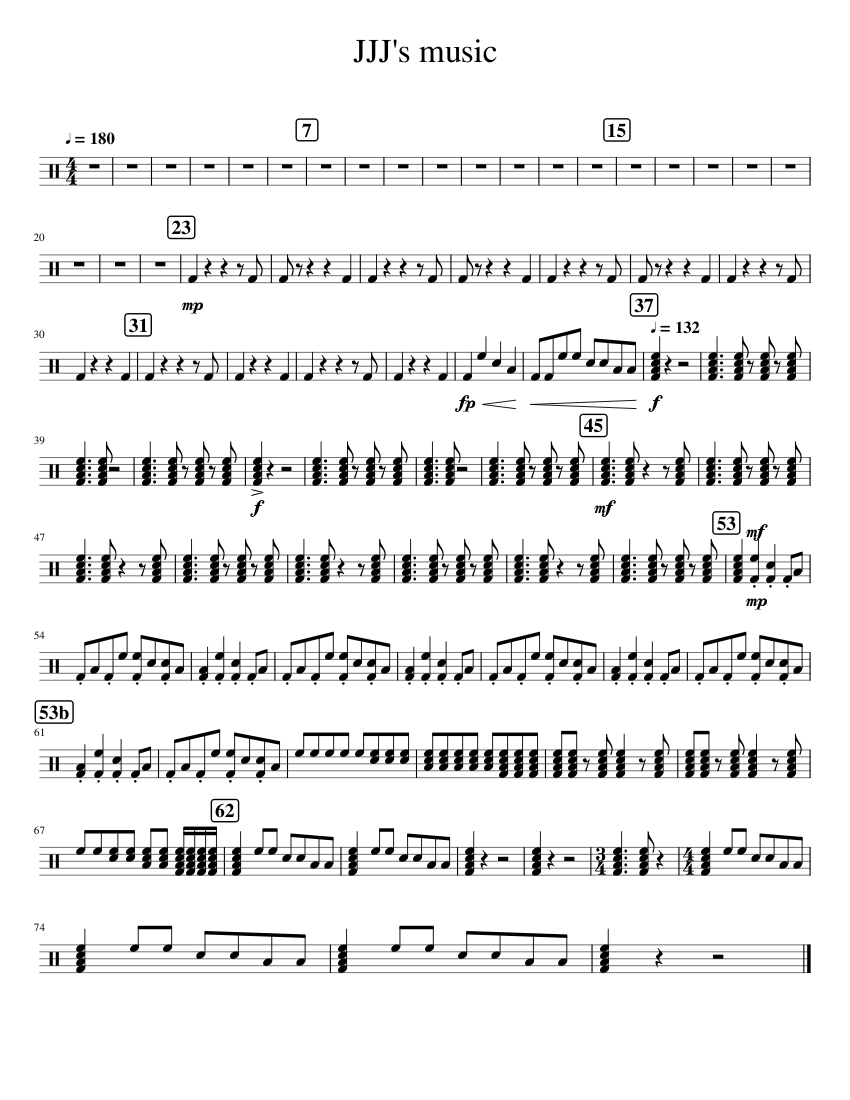 JJJ's_music Sheet music for Bass drum (Solo) | Musescore.com