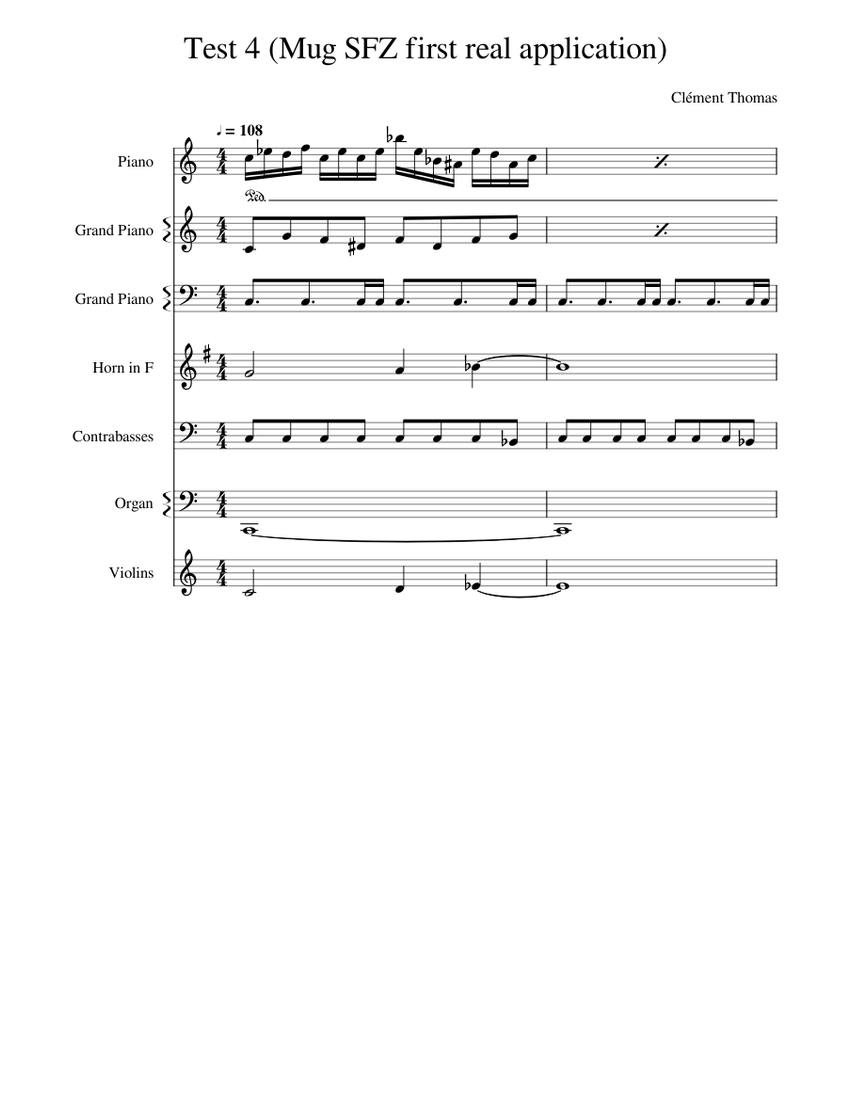 Test 4 (Mug SFZ first real application) Sheet music for Piano, Organ ...