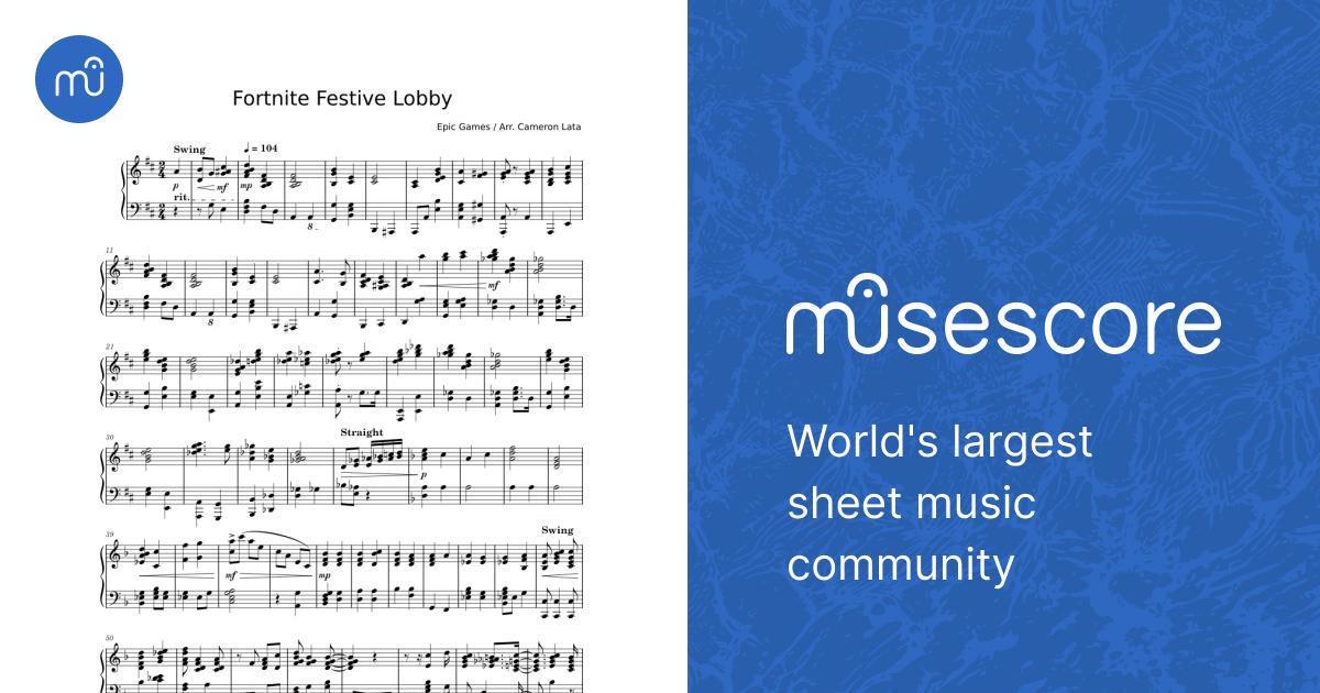Fortnite Festive Lobby Sheet Music Sheet music for Piano (Solo ...
