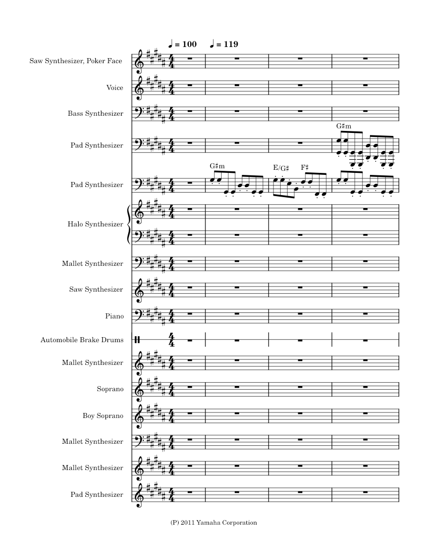 Poker face – Lady Gaga Sheet Music with Chords for Piano, Vocals ...