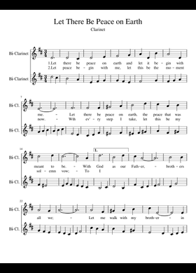 Let There Be Peace On Earth Sheet Music Free Piano