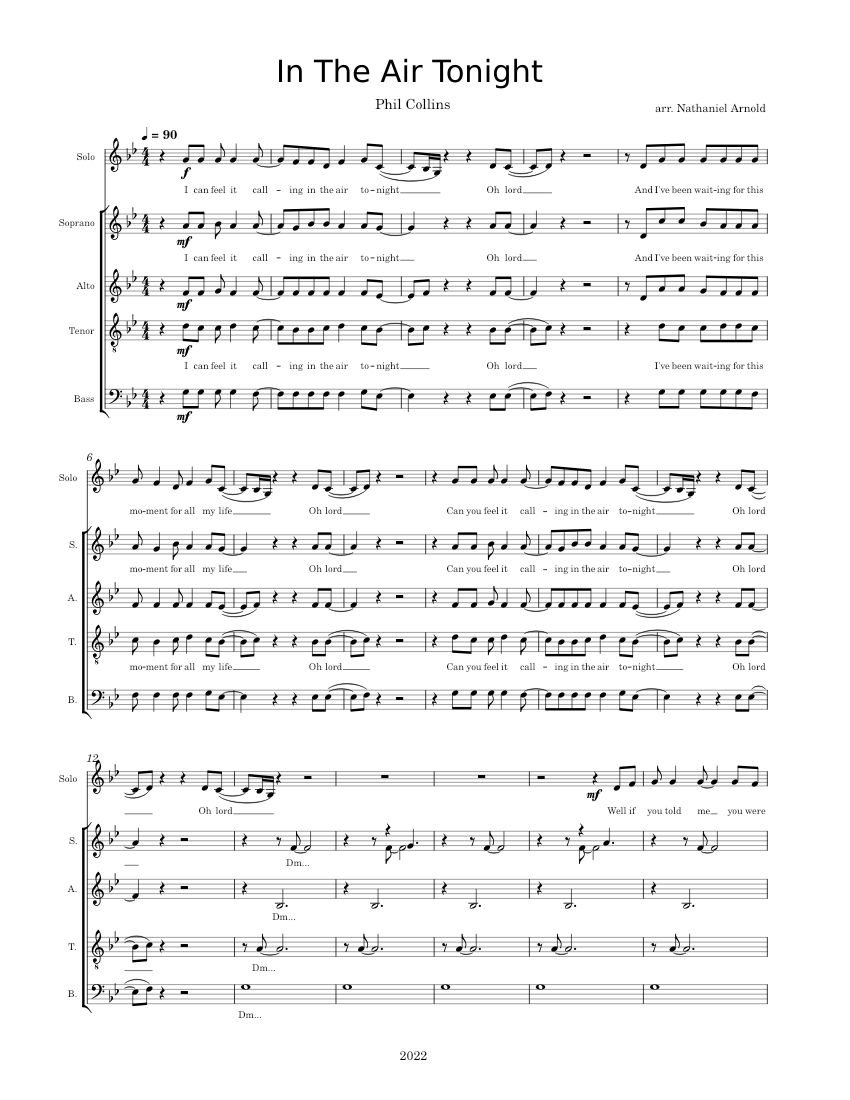 In the air tonight – Phil Collins In The Air Tonight Sheet Music for ...