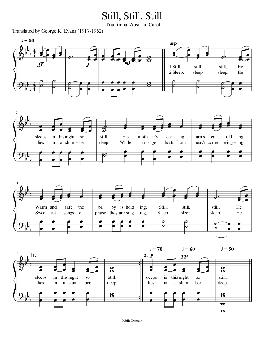 Still, Still, Still Sheet music for Piano (Solo) Easy | Musescore.com