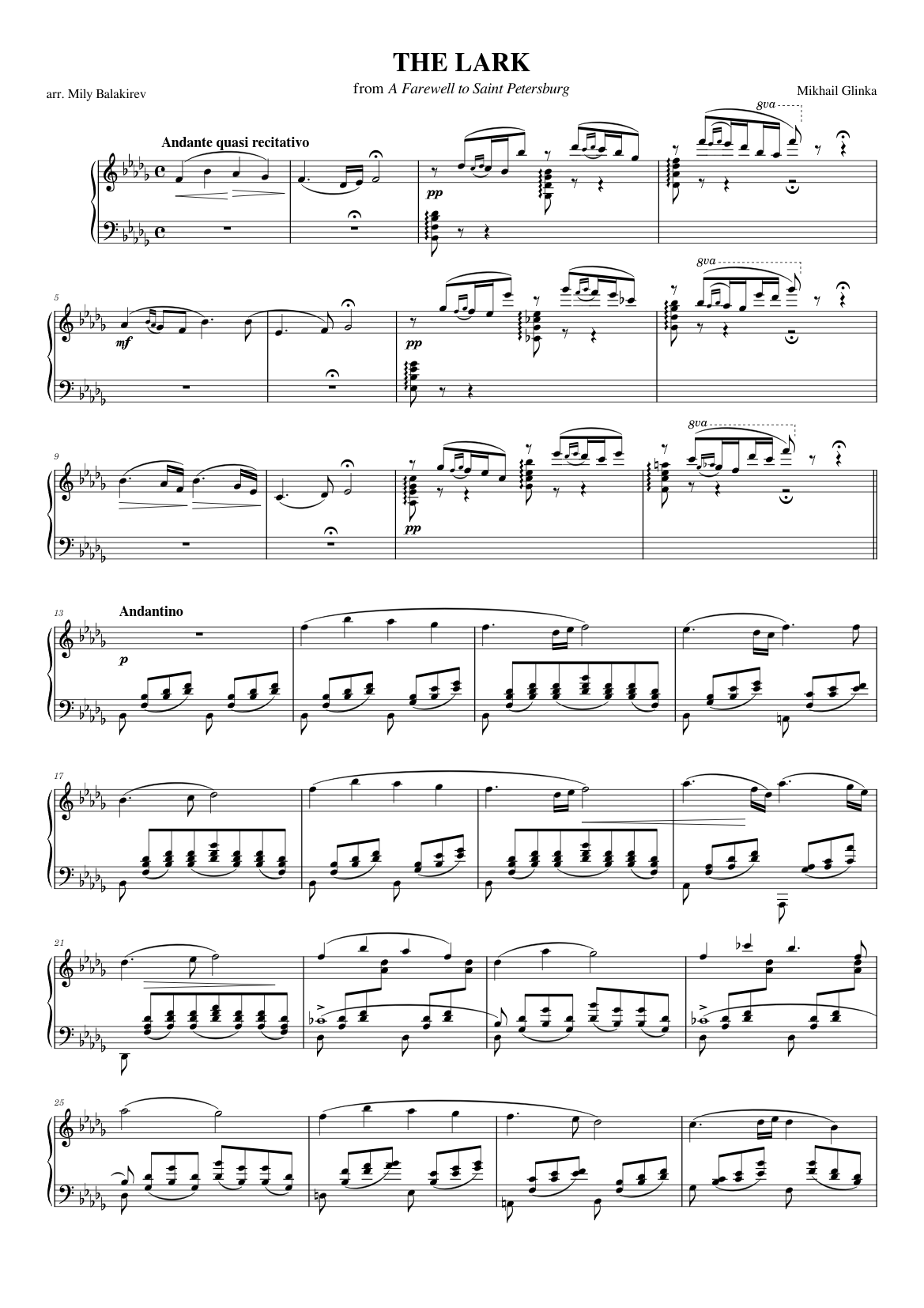 The lark The Lark Sheet music for Piano (Solo) | Musescore.com