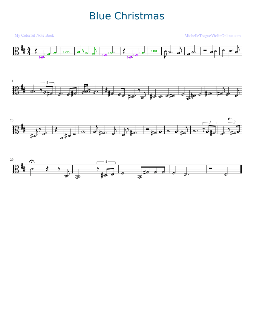 Blue_Christmas_viola Sheet music for Viola (Solo) | Musescore.com