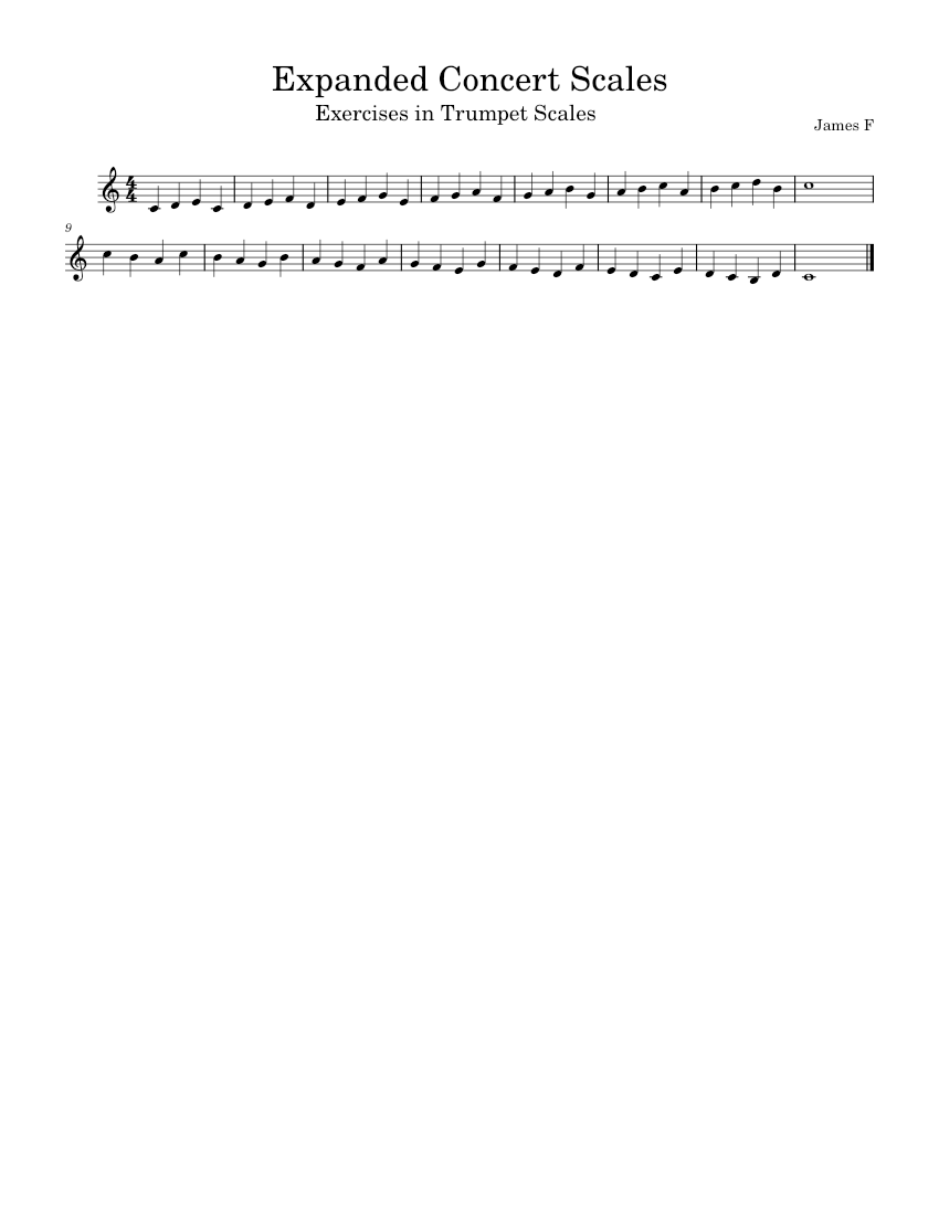 Expanded Concert C Scale Sheet music for Trumpet other (Solo ...