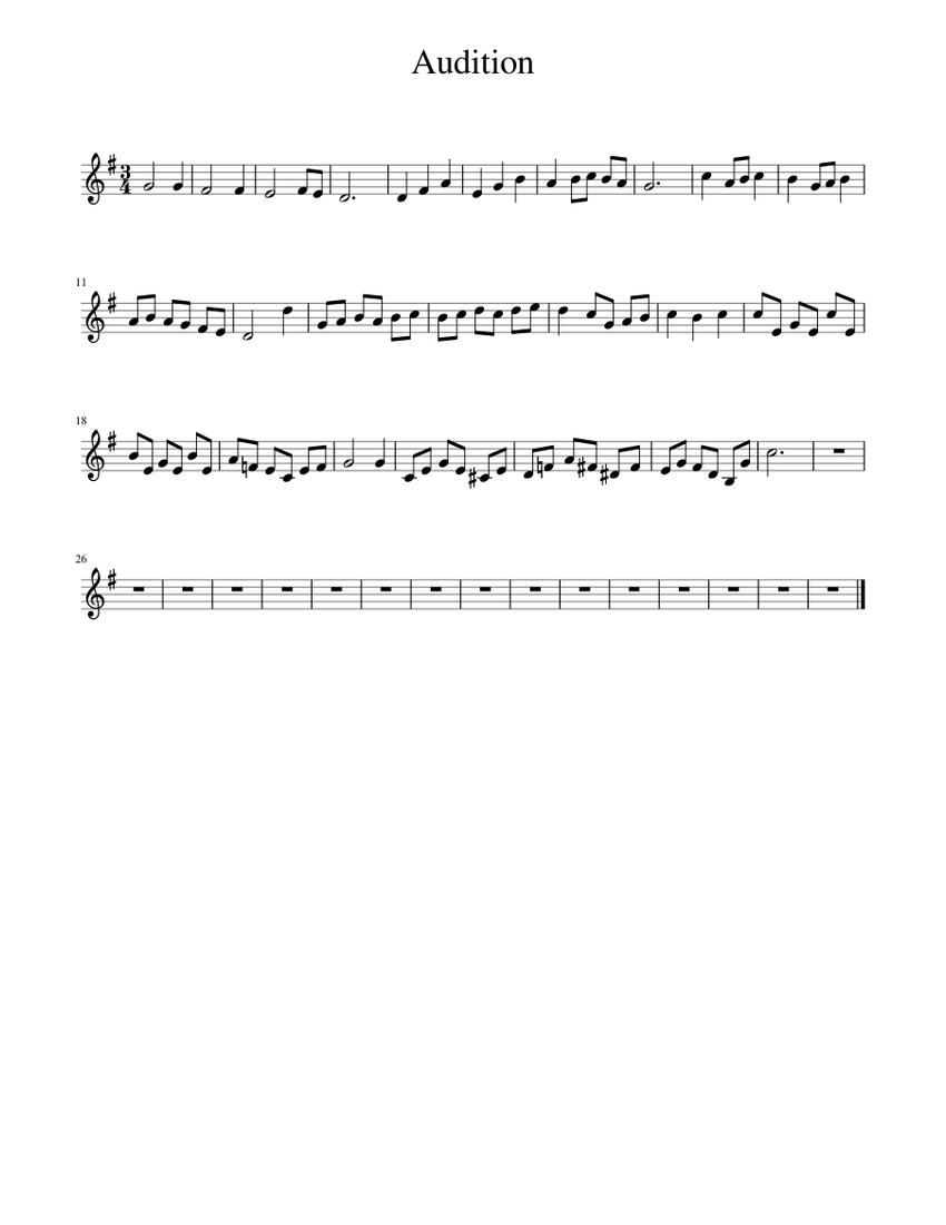 Audition Sheet music for Piano (Solo) | Download and print in PDF or ...