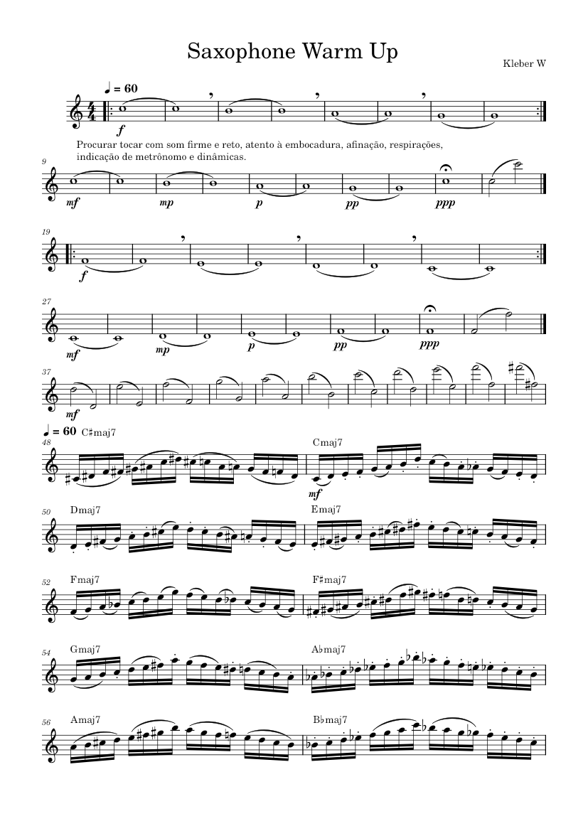 Saxophone Warm Up Sheet music for Saxophone alto (Solo) | Musescore.com