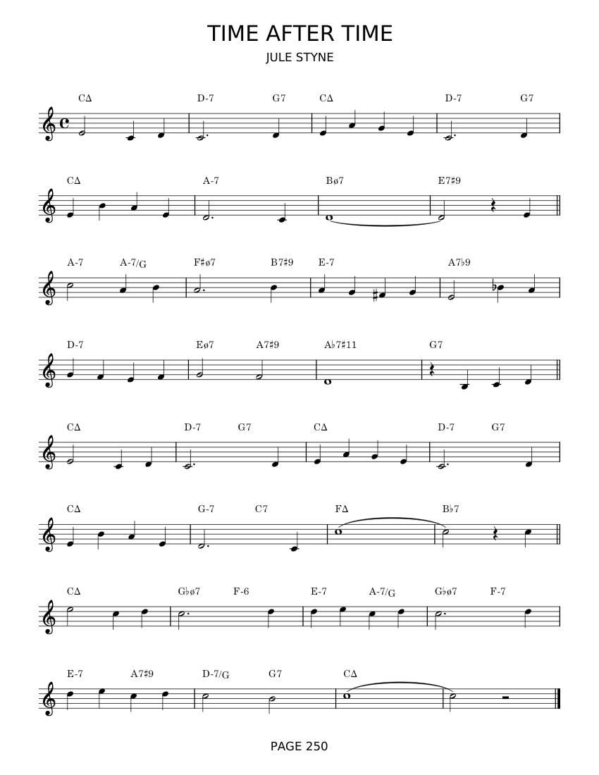 Time After Time - Jule Styne Sheet music for Vocals (Solo) | Musescore.com