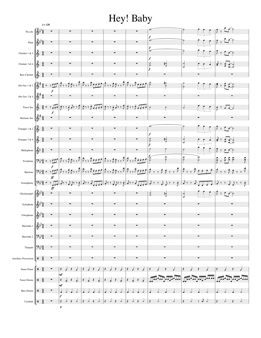 Hey! Baby Sheet music for Trombone, Tuba, Flute piccolo, Flute & more ...