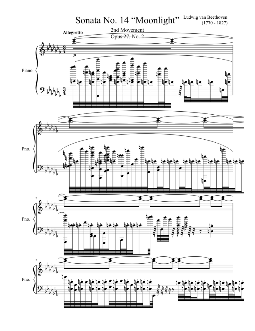Moonlight Sonata Sheet music for Piano (Solo) | Musescore.com
