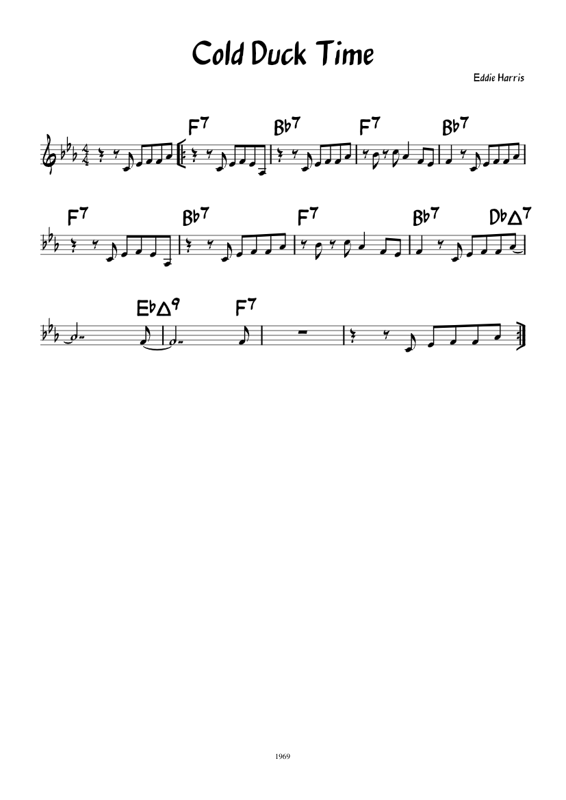 Cold duck time – Eddie Harris Sheet music for Synthesizer (Solo ...