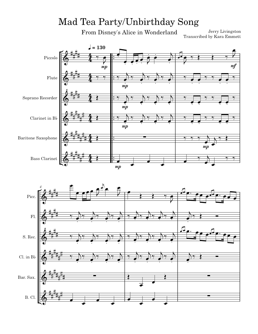 The Unbirthday Song – Jerry Livingston, Verna Felton (Mad Tea Party ...