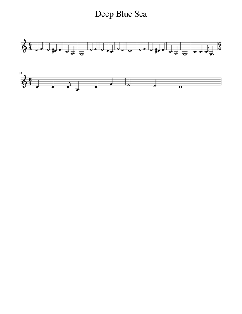 Deep Blue Sea Sheet music for Piano (Solo) Easy | Musescore.com