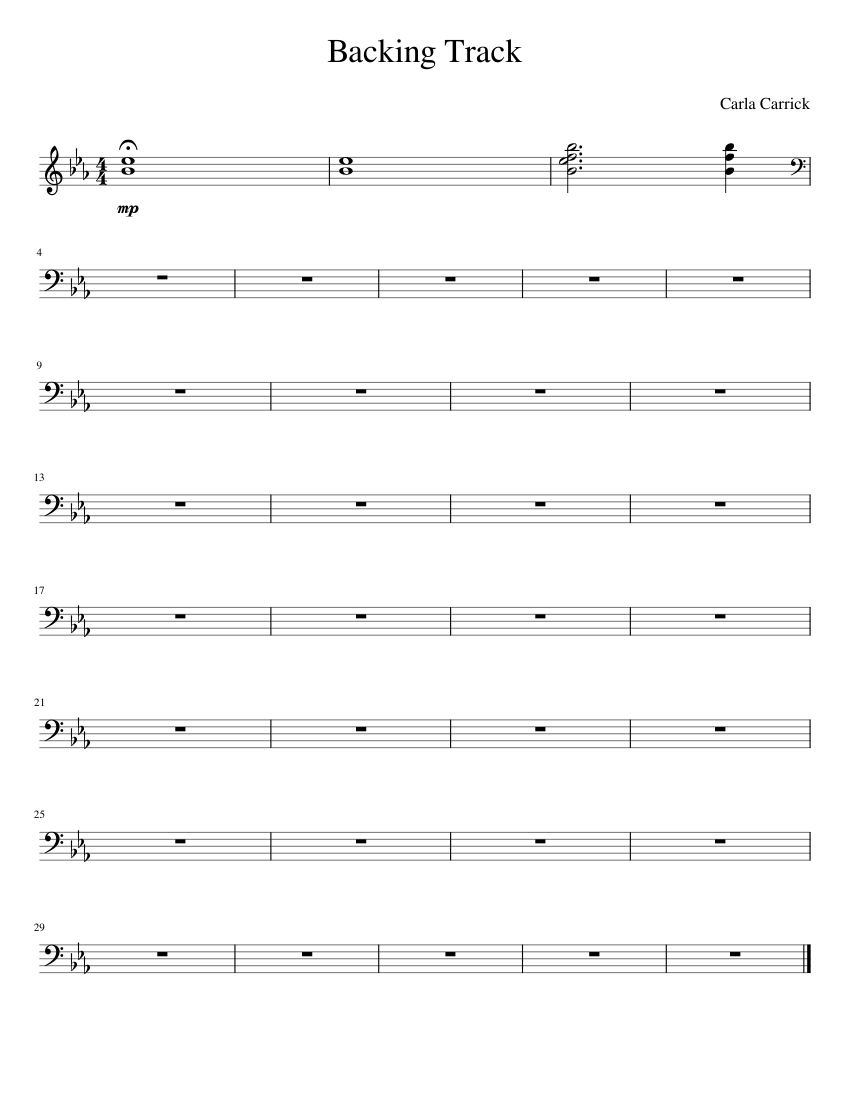 Backing Track Sheet music for Piano (Solo) Easy | Musescore.com