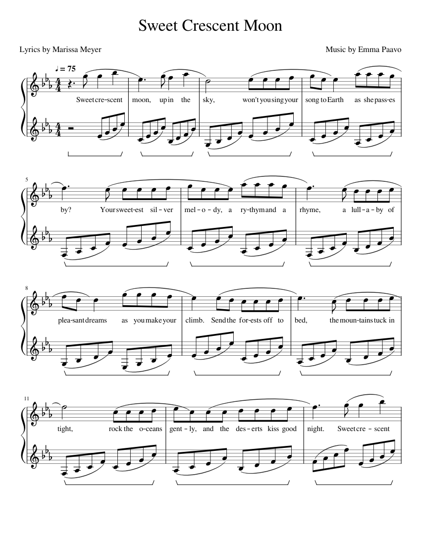 Sweet Crescent Moon Sheet music for Piano (Solo) Easy | Musescore.com