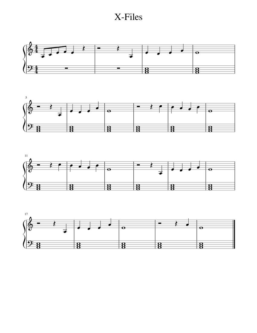 X-Files Sheet music for Piano (Solo) Easy | Musescore.com