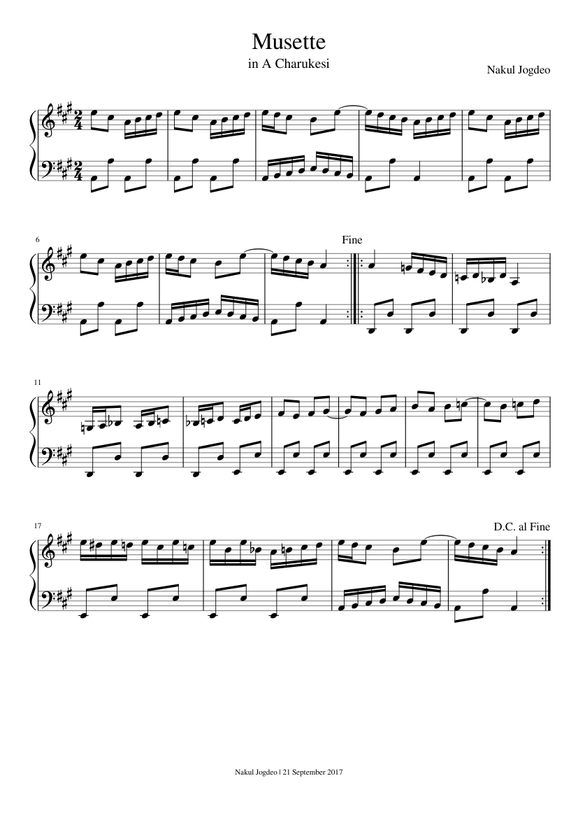 Musette Sheet music for Piano (Solo) Easy | Musescore.com
