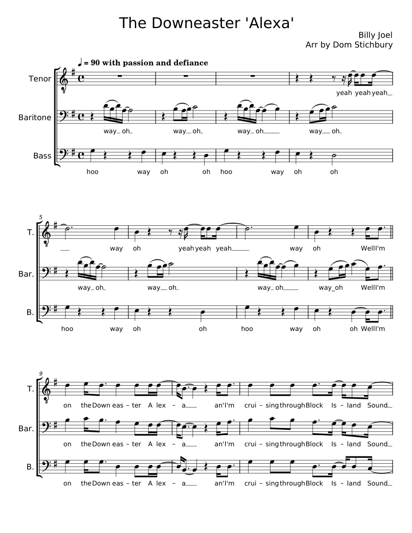 The Downeaster "Alexa" - Billy Joel, Fyfe Dangerfield Sheet Music for ...