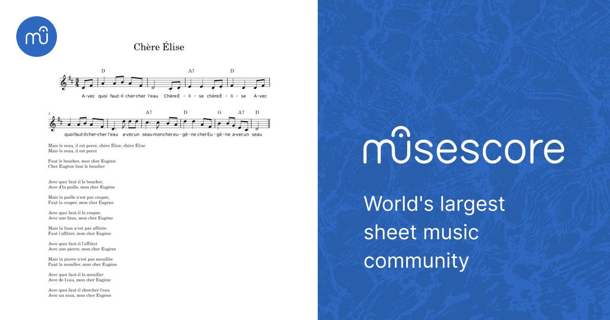 Chère Élise Sheet music for Piano (Mixed Ensemble) Easy | Musescore.com