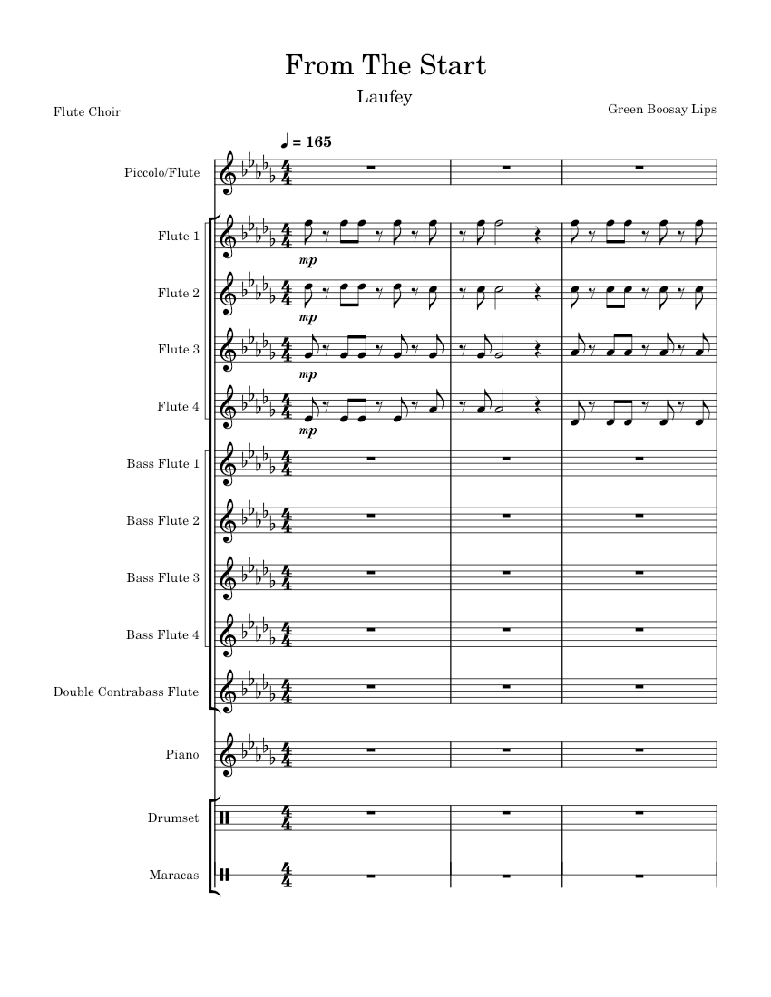 From The Start – Laufey From The Start-Laufey-Flute Choir Sheet music ...