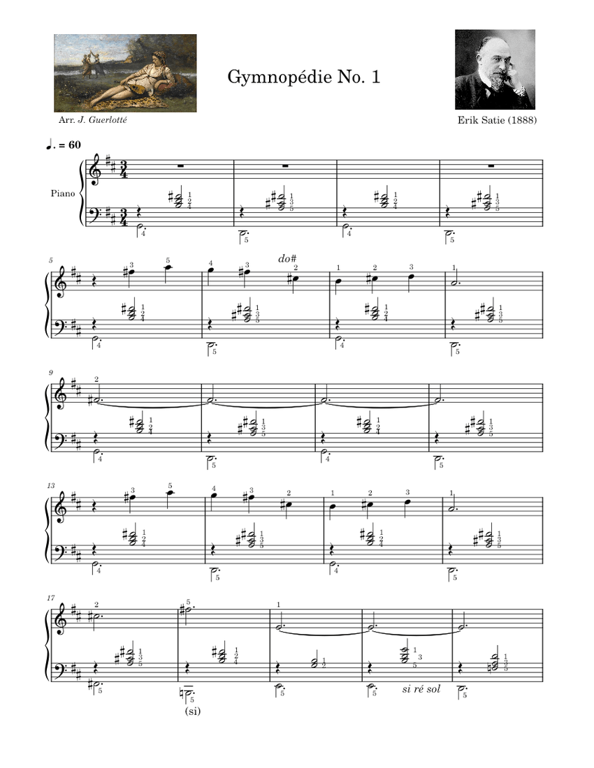 Gymnopédie No.1 – Erik Satie Sheet music for Piano (Solo) | Musescore.com