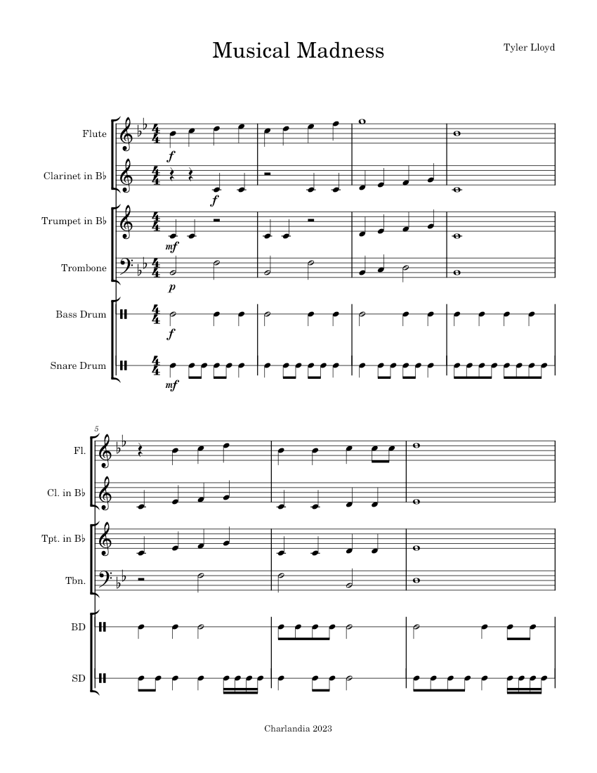 Musical Madness Sheet music for Trombone, Flute, Strings group ...