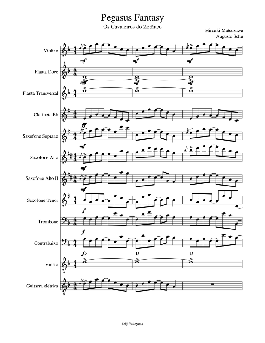 Pegasus Fantasy Sheet music for Trombone, Flute, Clarinet in b-flat ...