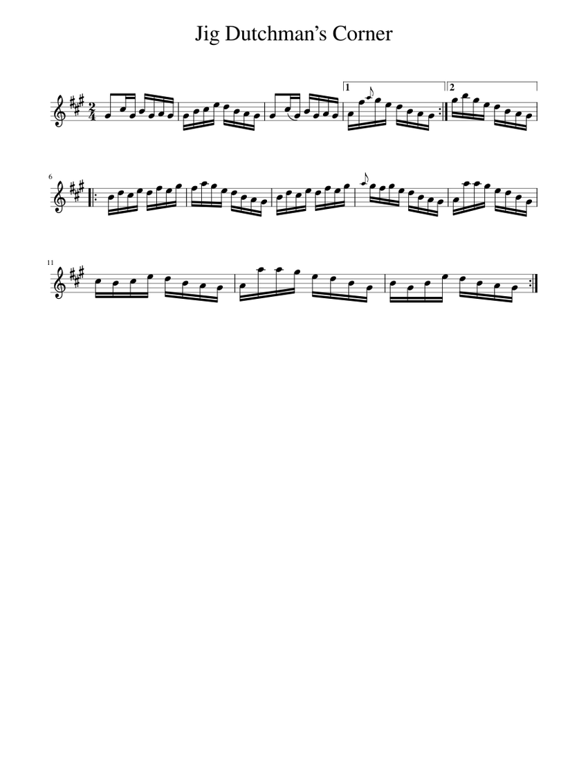 Jig Dutchman’s Corner Sheet music for Piano (Solo) | Musescore.com