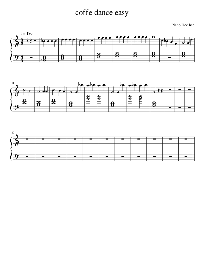 coffe_dance_easy Sheet music for Piano (Solo) | Musescore.com