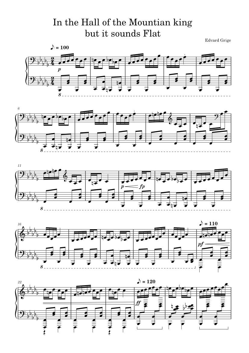 In The Hall of The Mountain King – Edvard Grieg , but it sounds flat ...