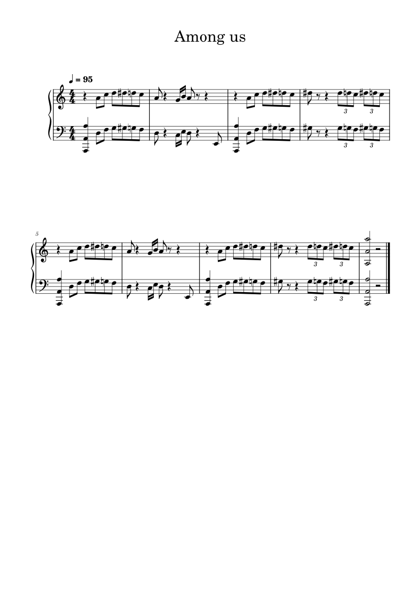 Among us – InnerSloth Sheet music for Piano (Solo) Easy | Musescore.com