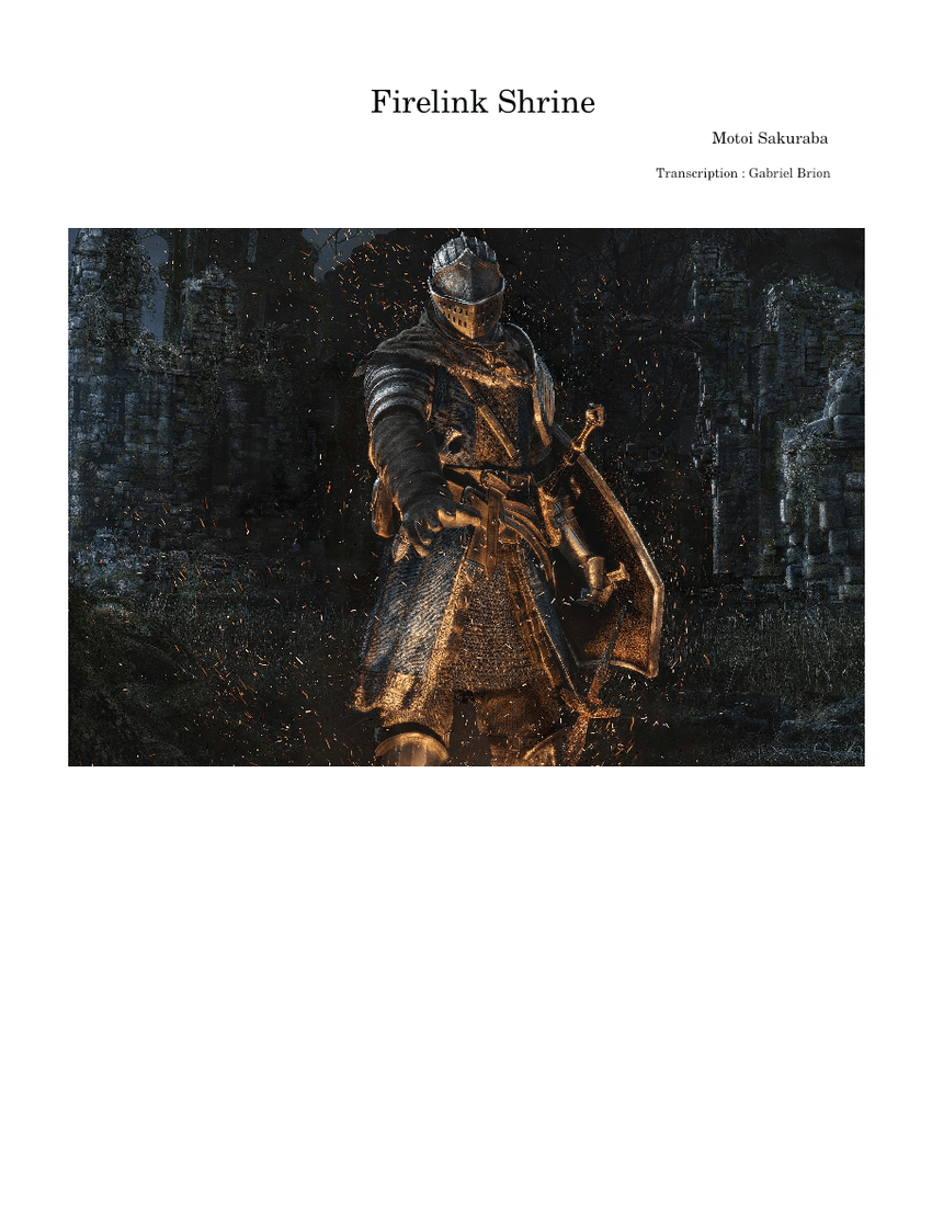 Firelink Shrine- Motoi Sakuraba Sheet music for Contrabass, Timpani ...