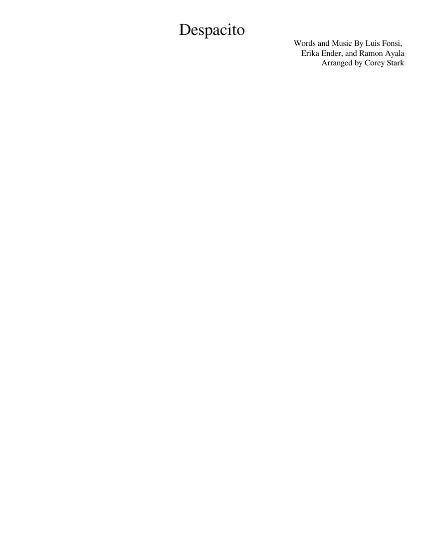 Despacito Sheet music for Tuba, Flute, Clarinet in b-flat, Saxophone ...