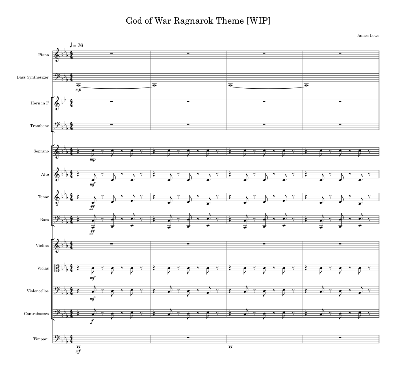 God of War Ragnarok Theme Sheet Music for Piano, Trombone, Organ ...