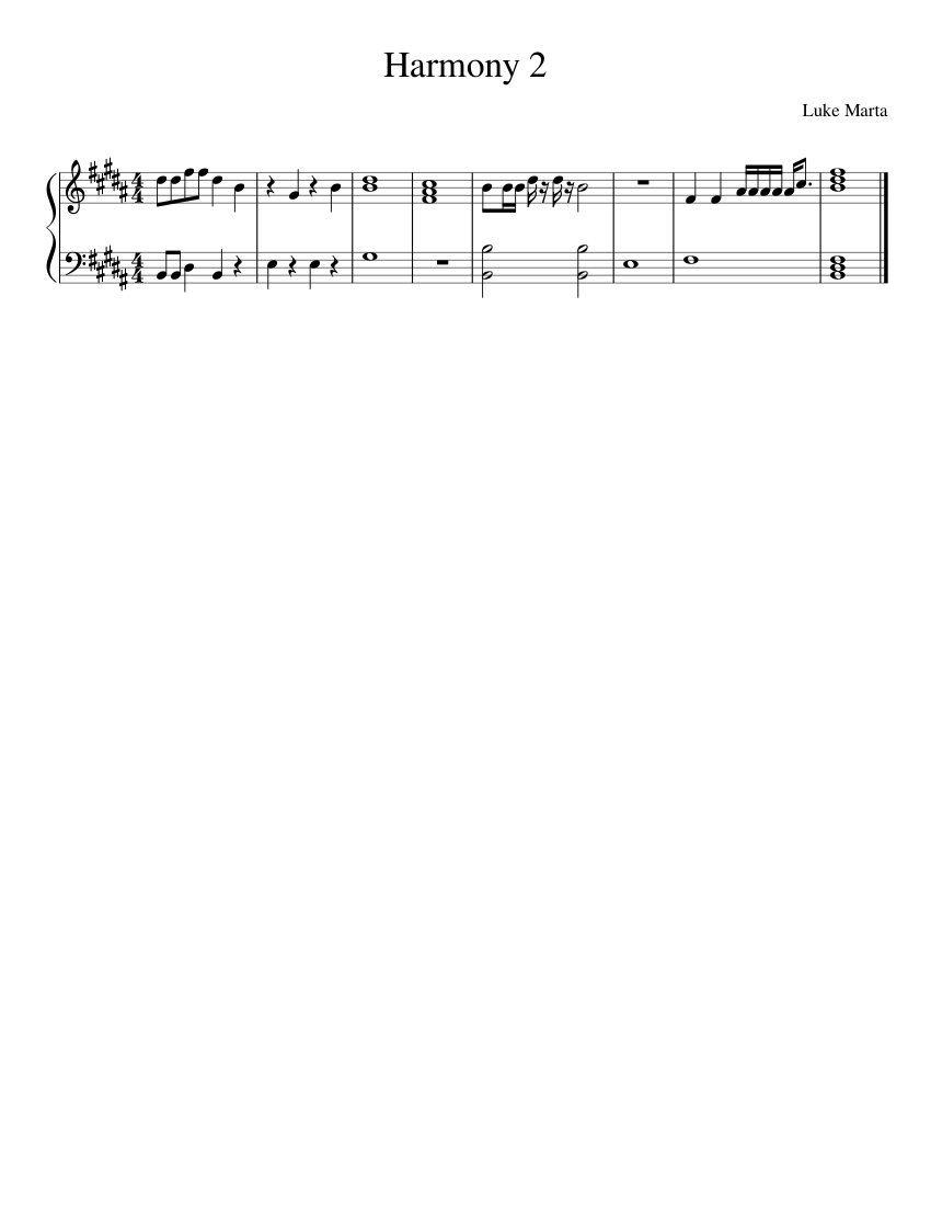 Harmony 2 Sheet music for Piano (Solo) | Musescore.com